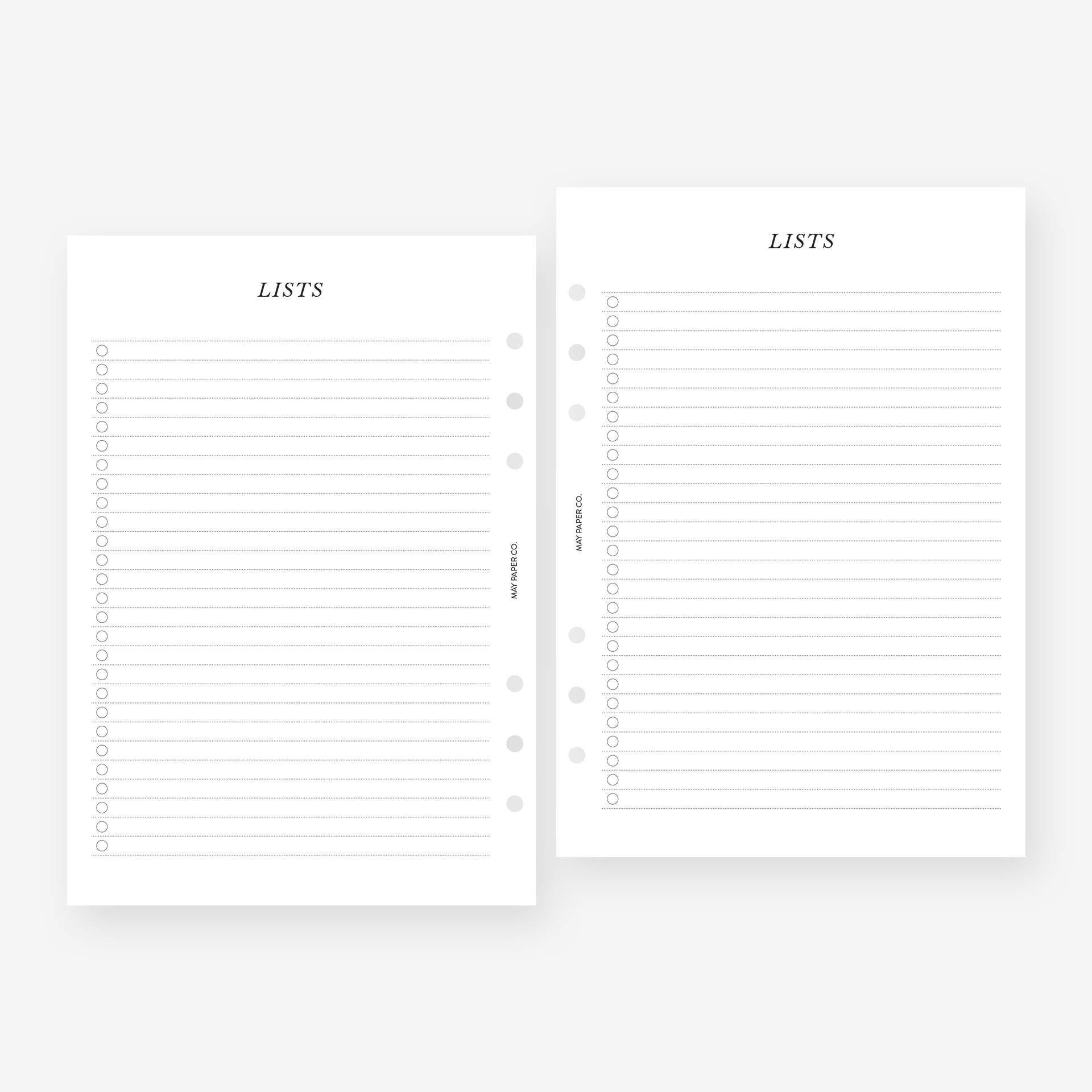 PRINTABLE Lists | MAY PAPER CO.