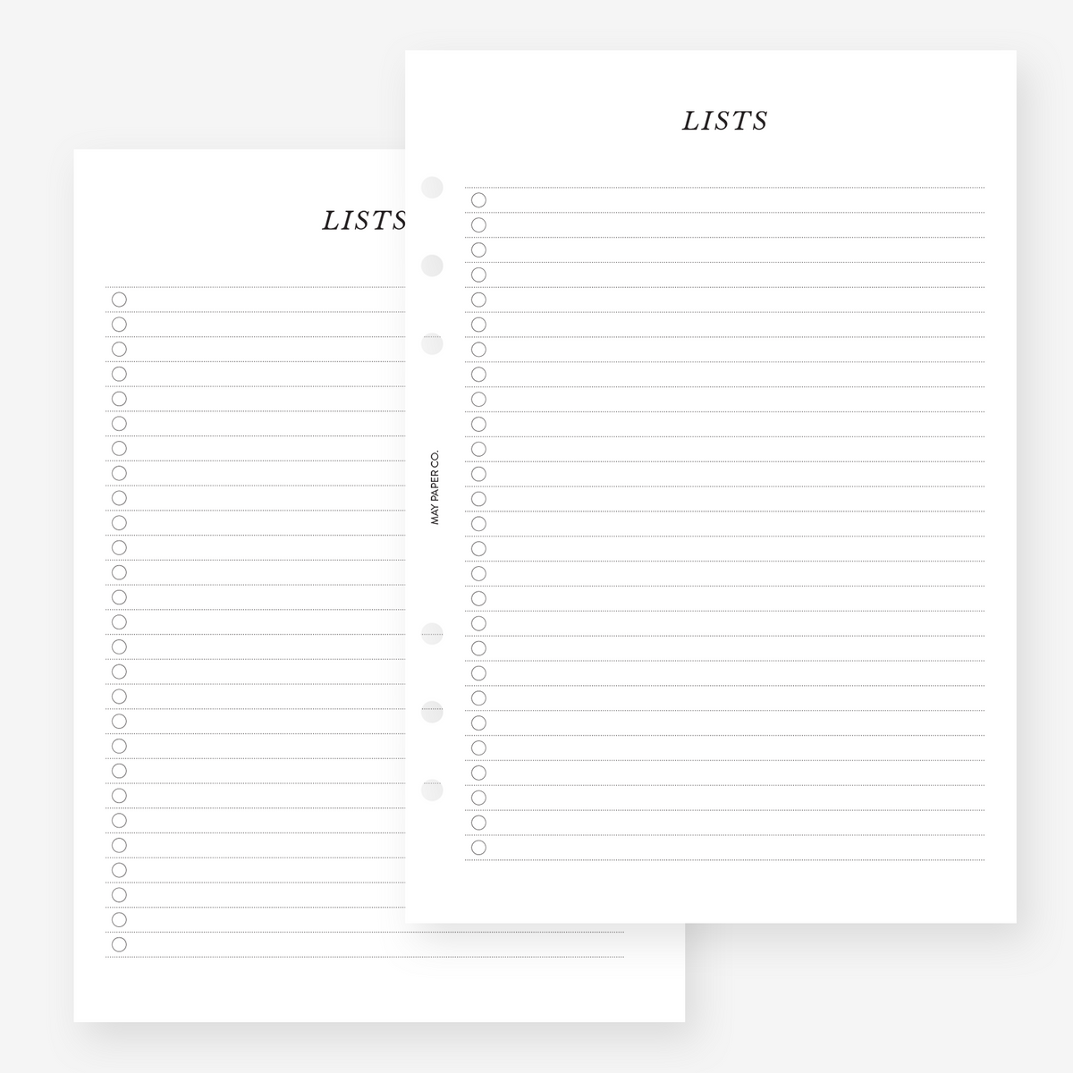 PRINTABLE Lists | MAY PAPER CO.