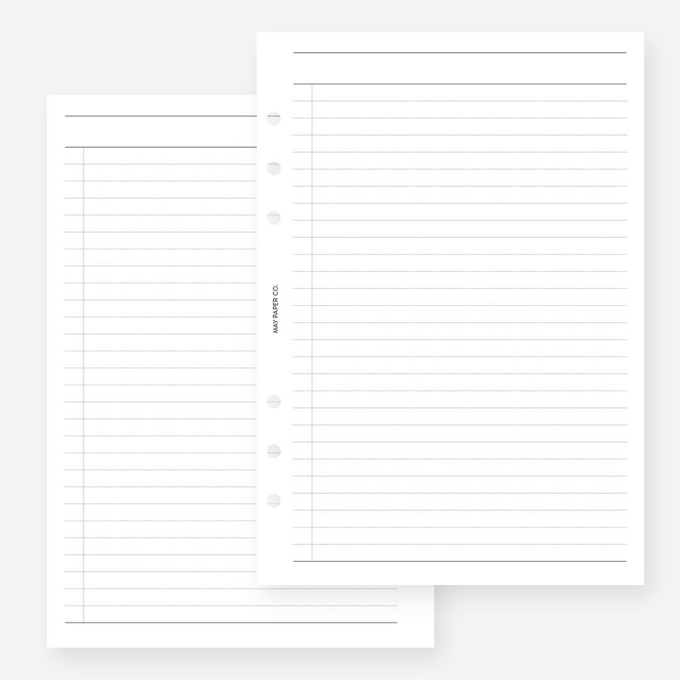 PRINTABLE Lined with Margin – MAY PAPER CO.