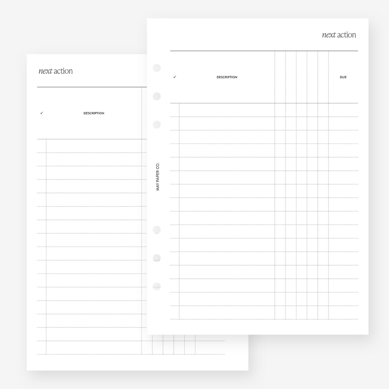 Getting Things Done (GTD) Planner Refill and Inserts – MAY PAPER CO.