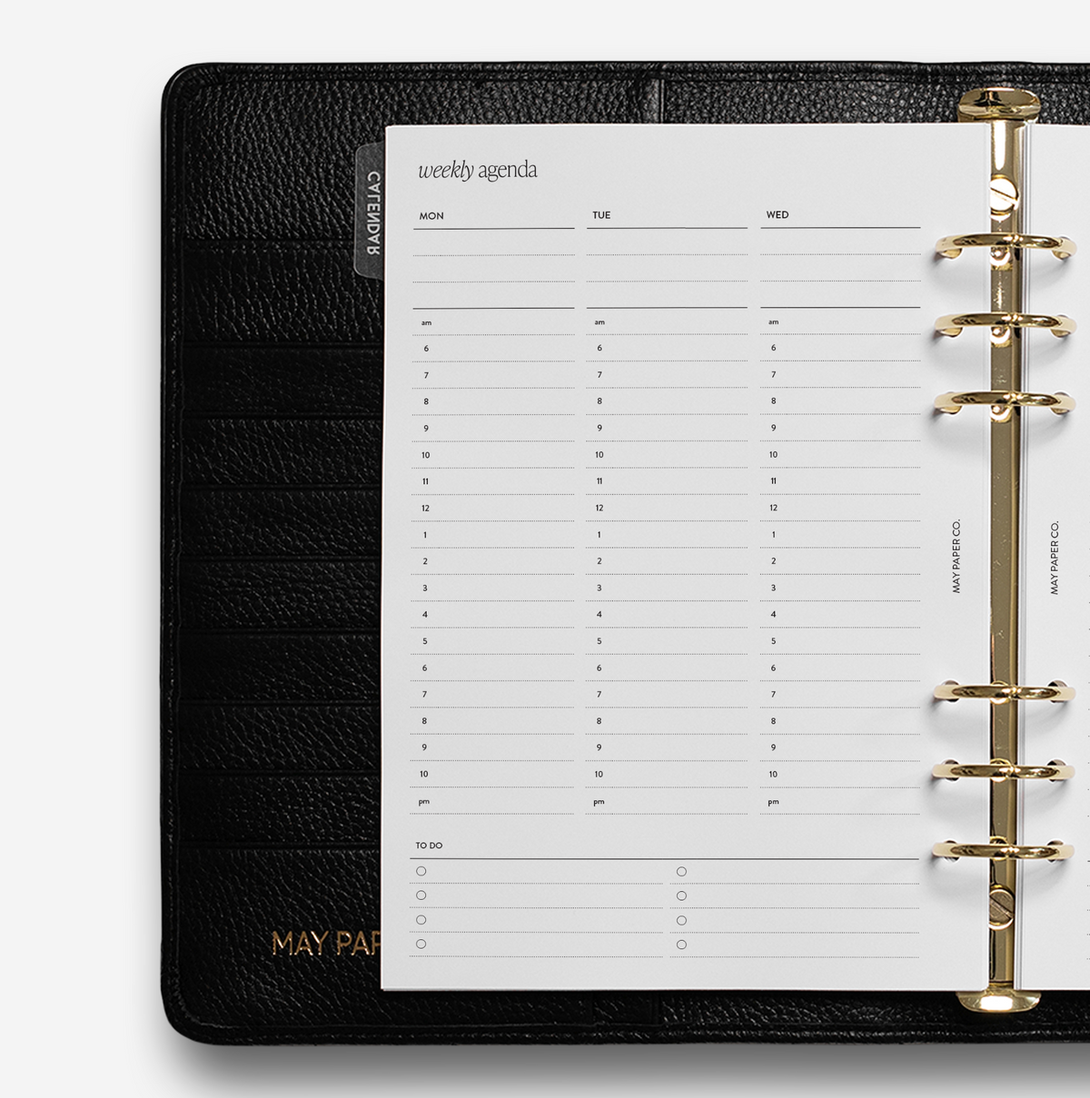 Undated Weekly NO.01 Vertical Hourly Planner Insert | MAY PAPER CO.