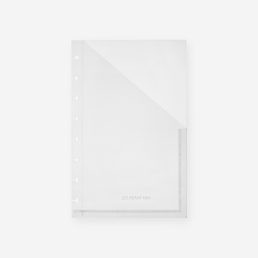 ANGLED SLIT Clear Plastic Planner Pocket | MAY PAPER CO.