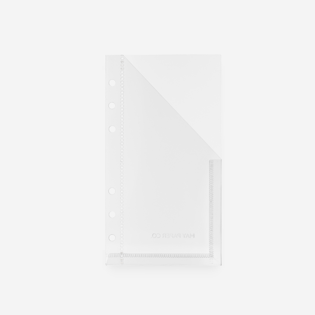 ANGLED SLIT Clear Plastic Planner Pocket | MAY PAPER CO.