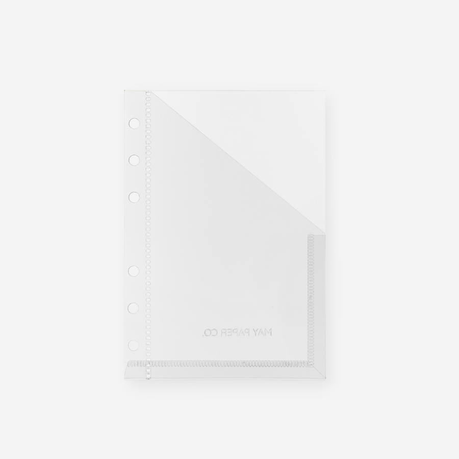 ANGLED SLIT Clear Plastic Planner Pocket | MAY PAPER CO.