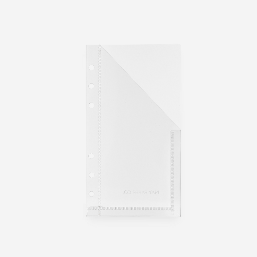 ANGLED SLIT Clear Plastic Planner Pocket | MAY PAPER CO.