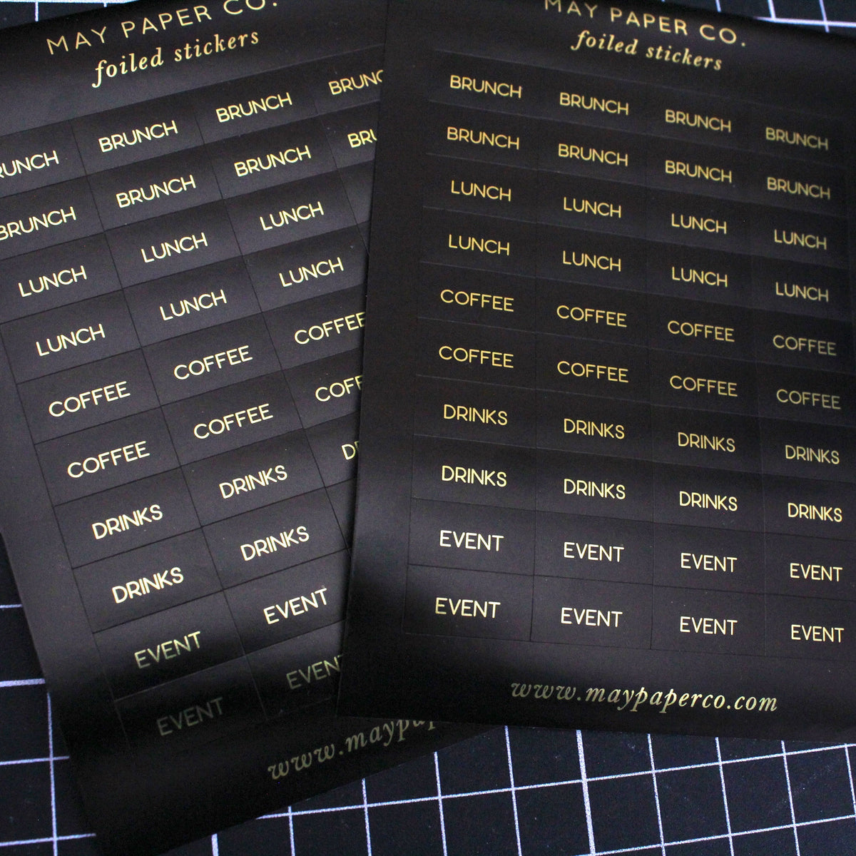 SOCIALITE | Sticker Set (Black with Gold Foil) | MAY PAPER CO.