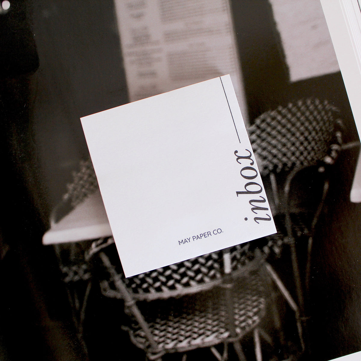 Inbox Italic Sticky Note | MAY PAPER CO.