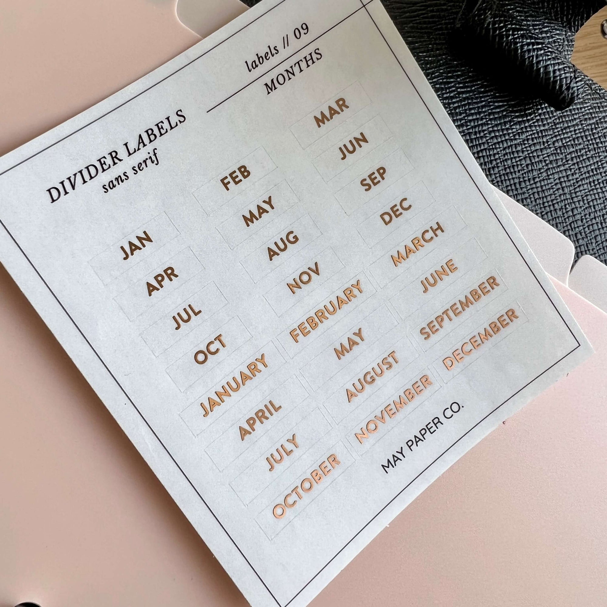 SANS SERIF Monthly Planner Divider Tab Label Stickers | May Paper Co ...