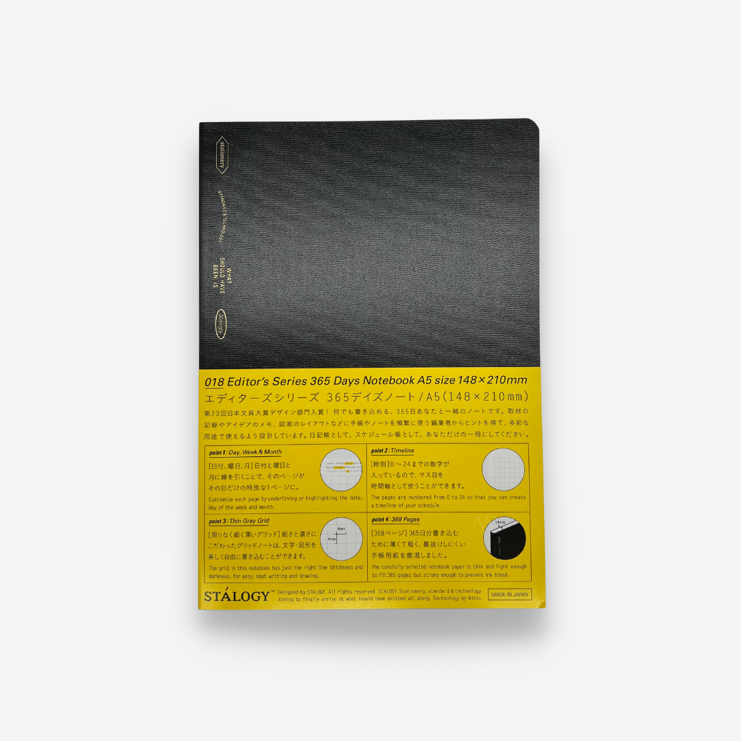 Stalogy Editor's Series 365 Days Notebook - Grid - Black Cover | MAY ...