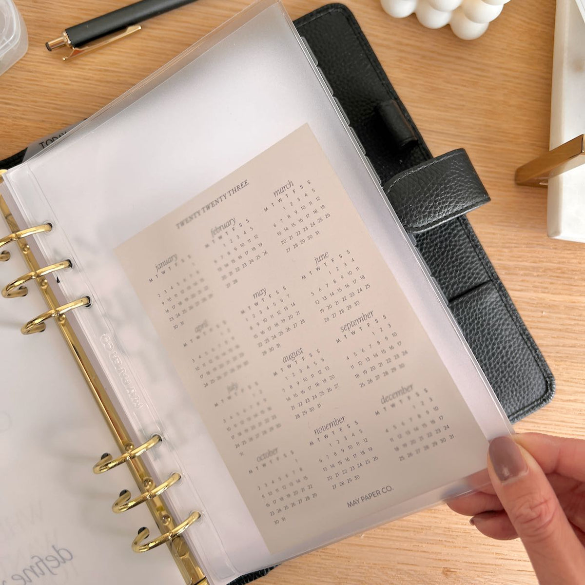 TOP LOADING Frosted Plastic Planner Pocket | MAY PAPER CO.