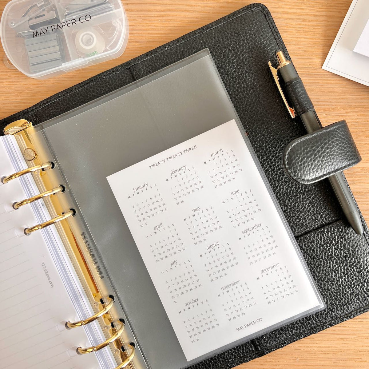 TOP LOADING Frosted Plastic Planner Pocket | MAY PAPER CO.
