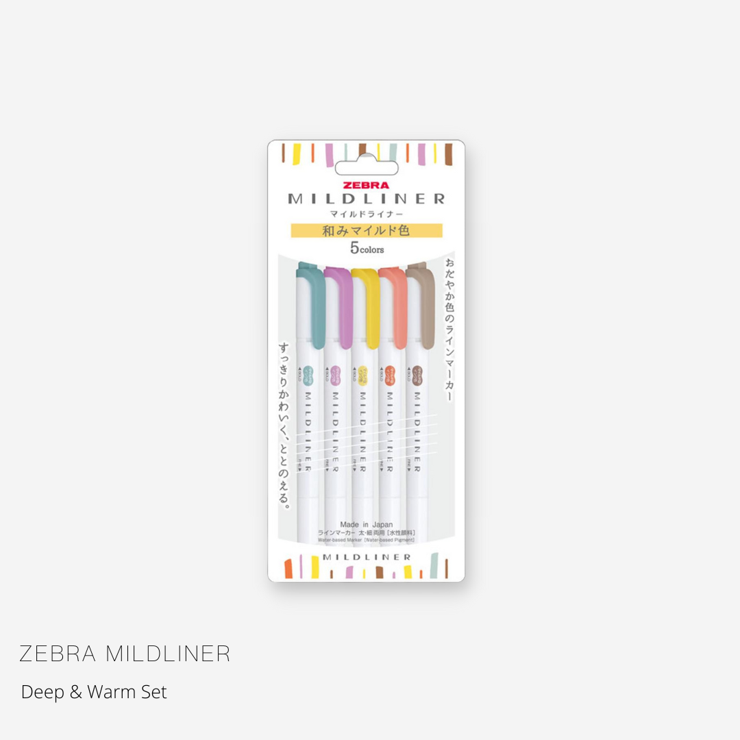 Zebra Mildliner Dual Tip Highlighter Marker (Set of 5) | MAY PAPER CO.