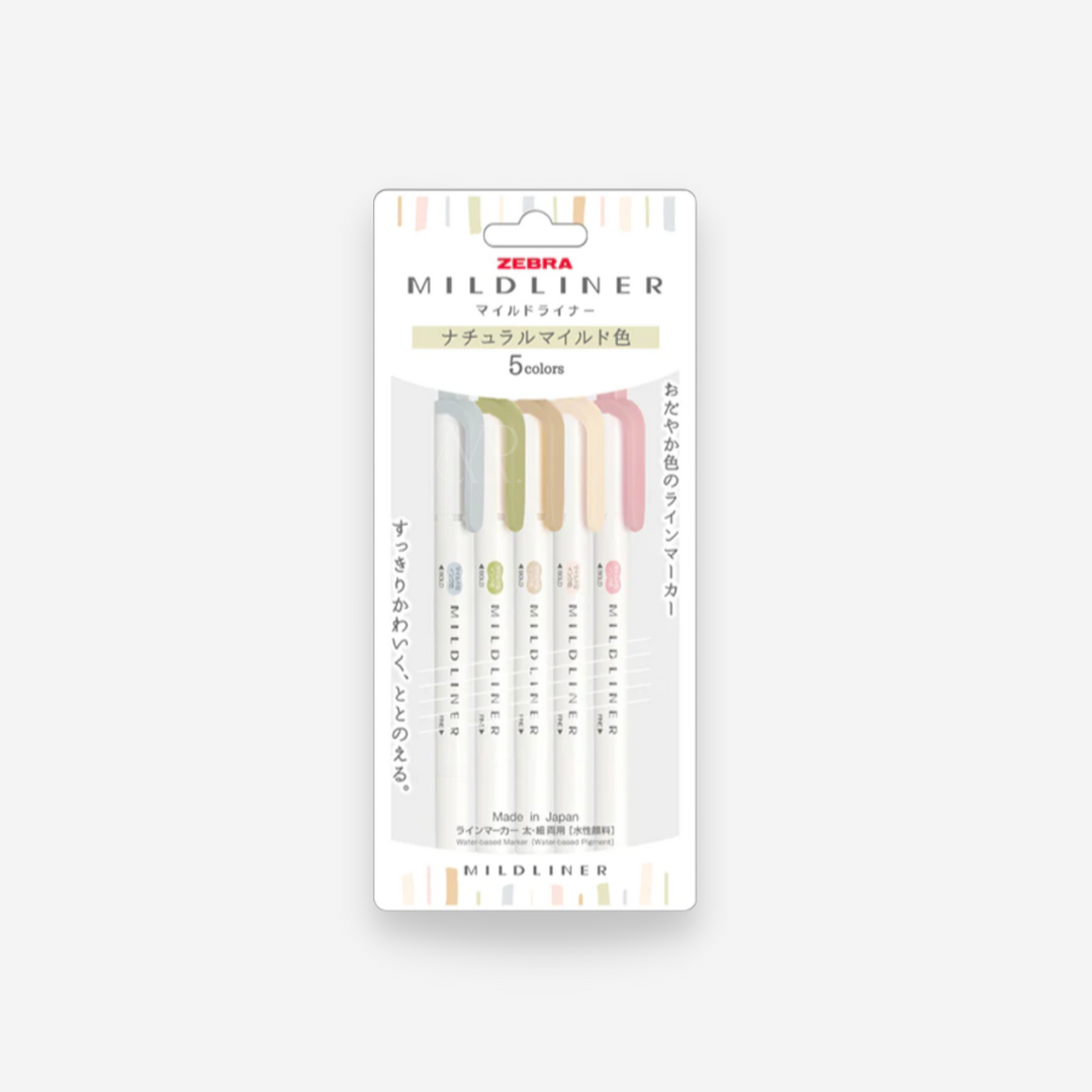 Zebra 2022 Colours Mildliner Dual Tip Highlighter Marker (Set of 5 ...